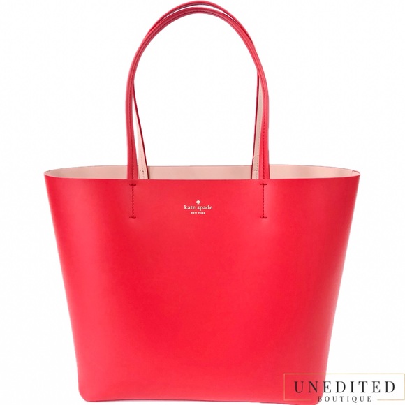 kate spade | Bags | Kate Spade Smooth Red Leather Tote Handbag | Poshmark